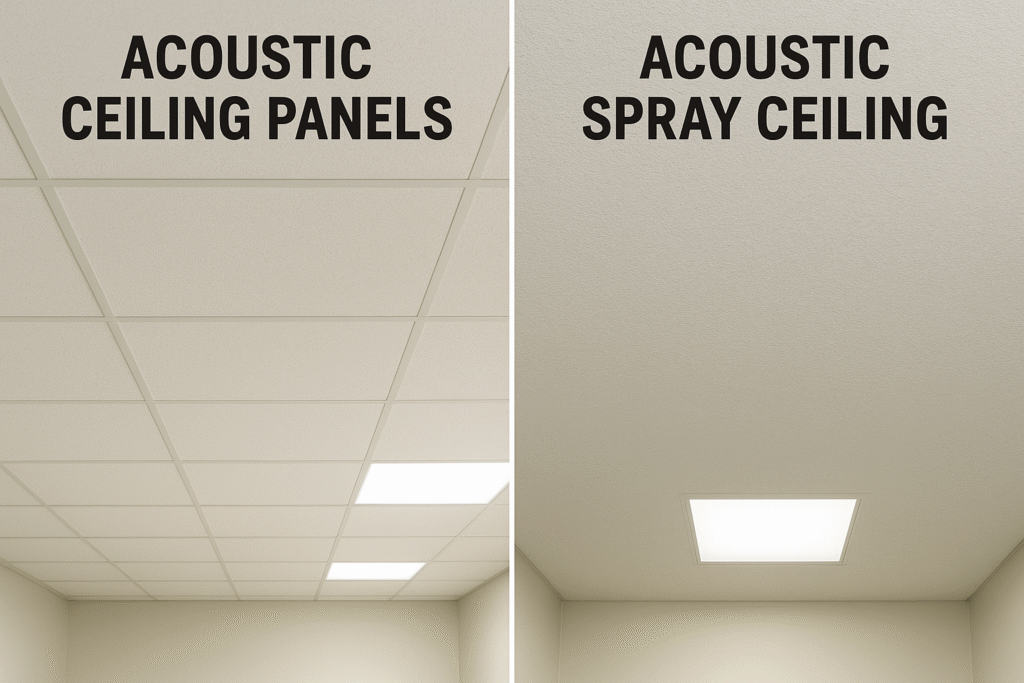 Acoustic Ceiling Panels vs. Acoustic Spray Ceiling: Here's the ...